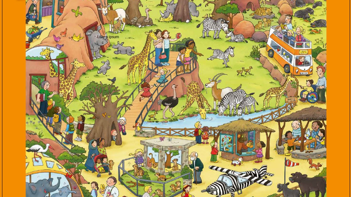Wimmel Puzzle Besuch in der Lewa Savanne | Zoo Zürich